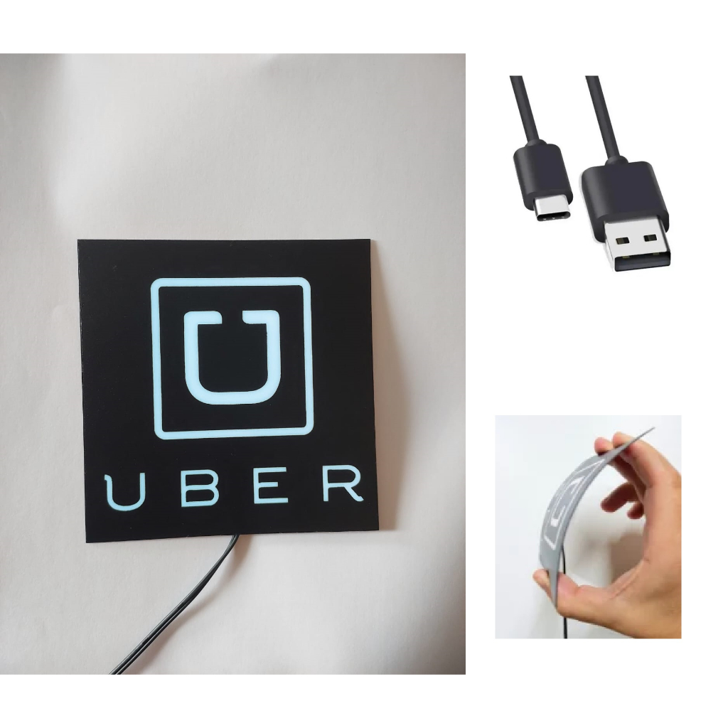 Placa Painel Letreiro Luminoso Vidro Parabrisa U-ber Led DE USB | Shopee Brasil