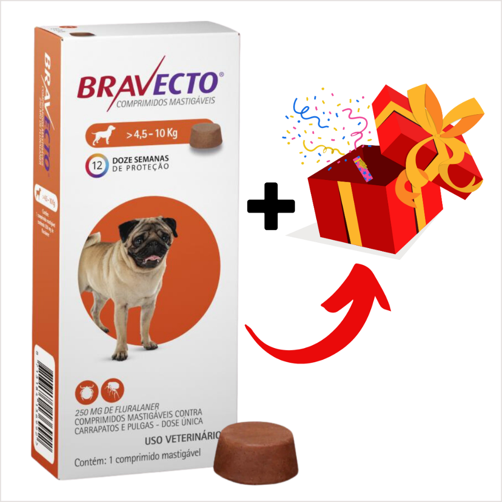 Bravecto Antipulgas E Carrapatos Cães De 4,5 A 10 Kg | Shopee Brasil