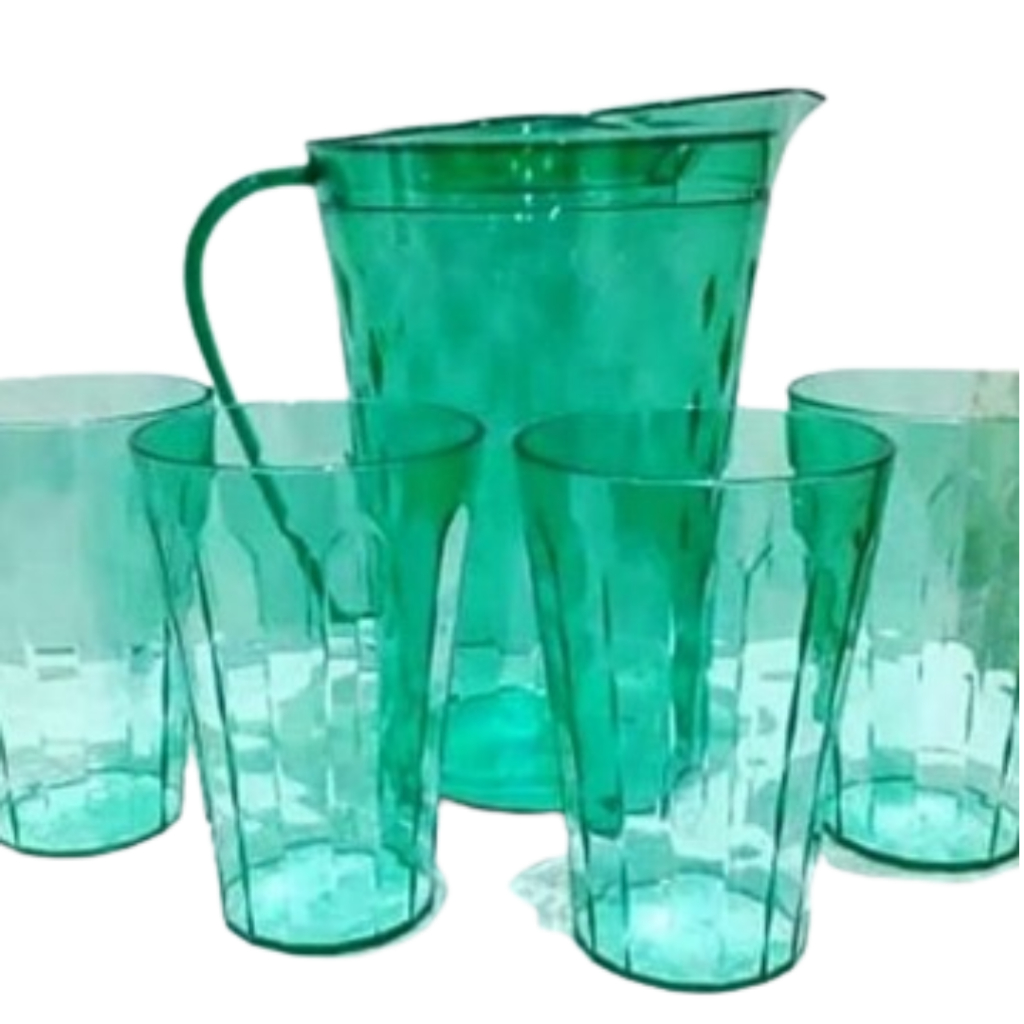 Tupperware Kit Prisma Verde Esmeralda: Jarra 2L + 4 copos 475ml cada ...