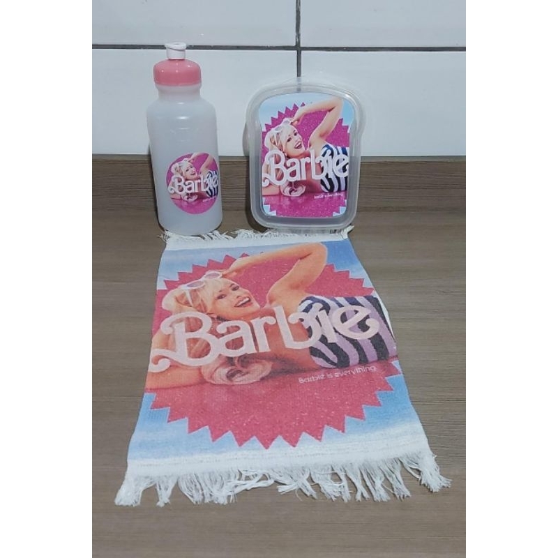 kit lanche Barbie o filme com sanduicheira garrafinha e toalha | Shopee ...
