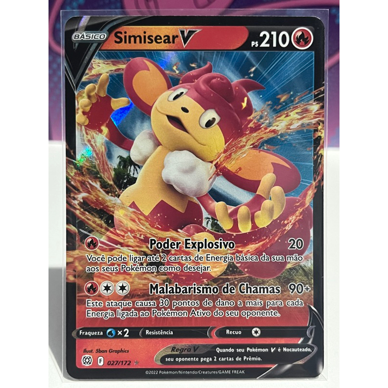 Carta Pokémon Simisear V Ultra Rara Copag | Shopee Brasil
