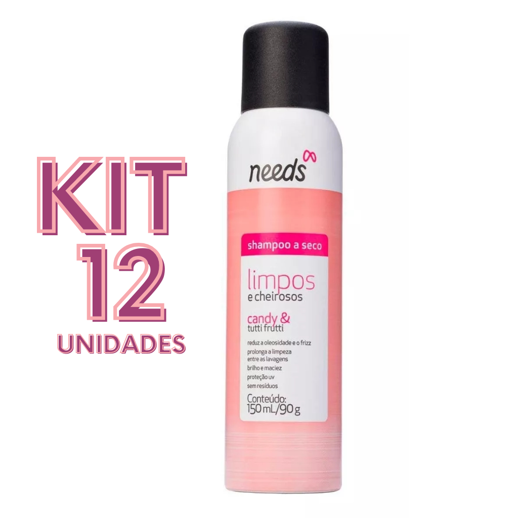 kit 12 unidades Shampoo Seco Needs Candy E Tutti Frutti 150ml | Shopee ...
