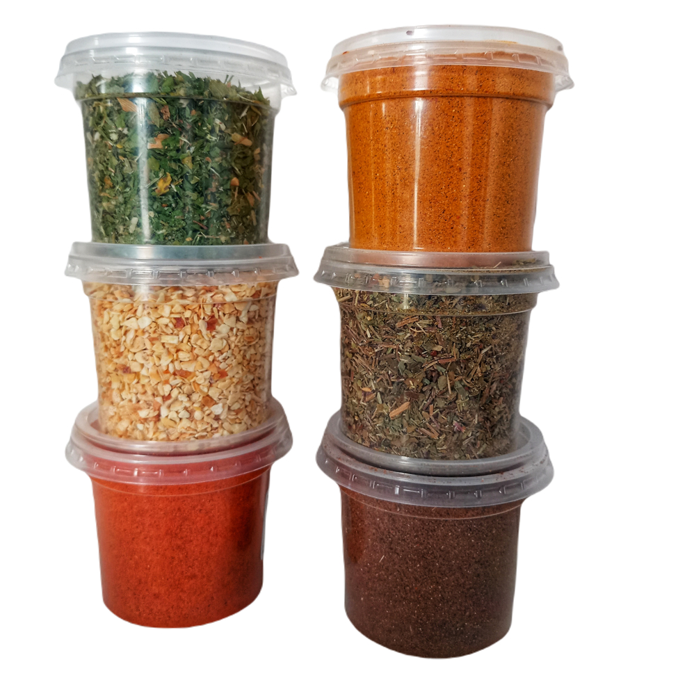 Kit Temperos E Condimentos Naturais 6 Potes 140ml/450 Gramas | Shopee ...