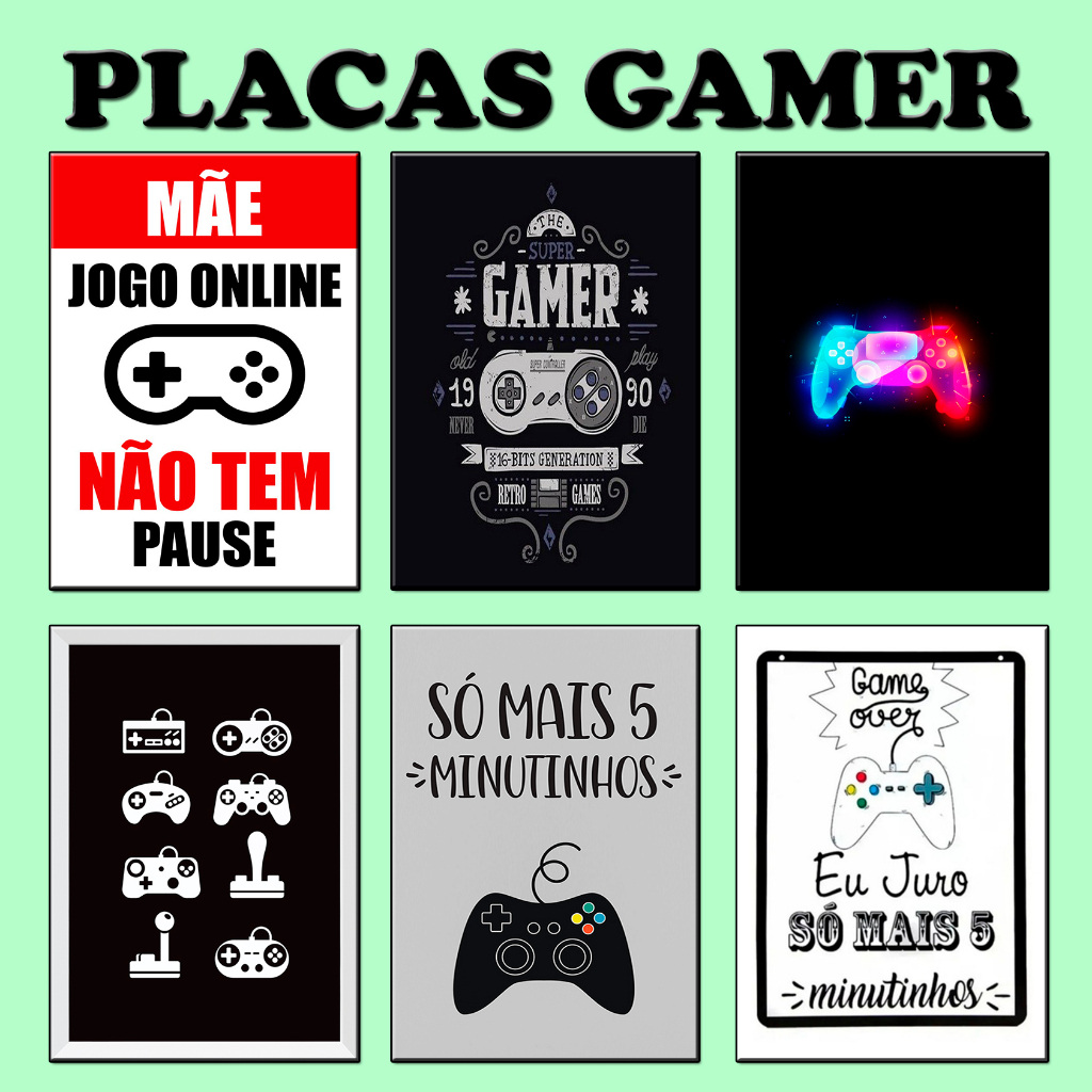 Placas Decorativas Gamer Quadros Decorativos Jogos 13x20cm | Shopee Brasil