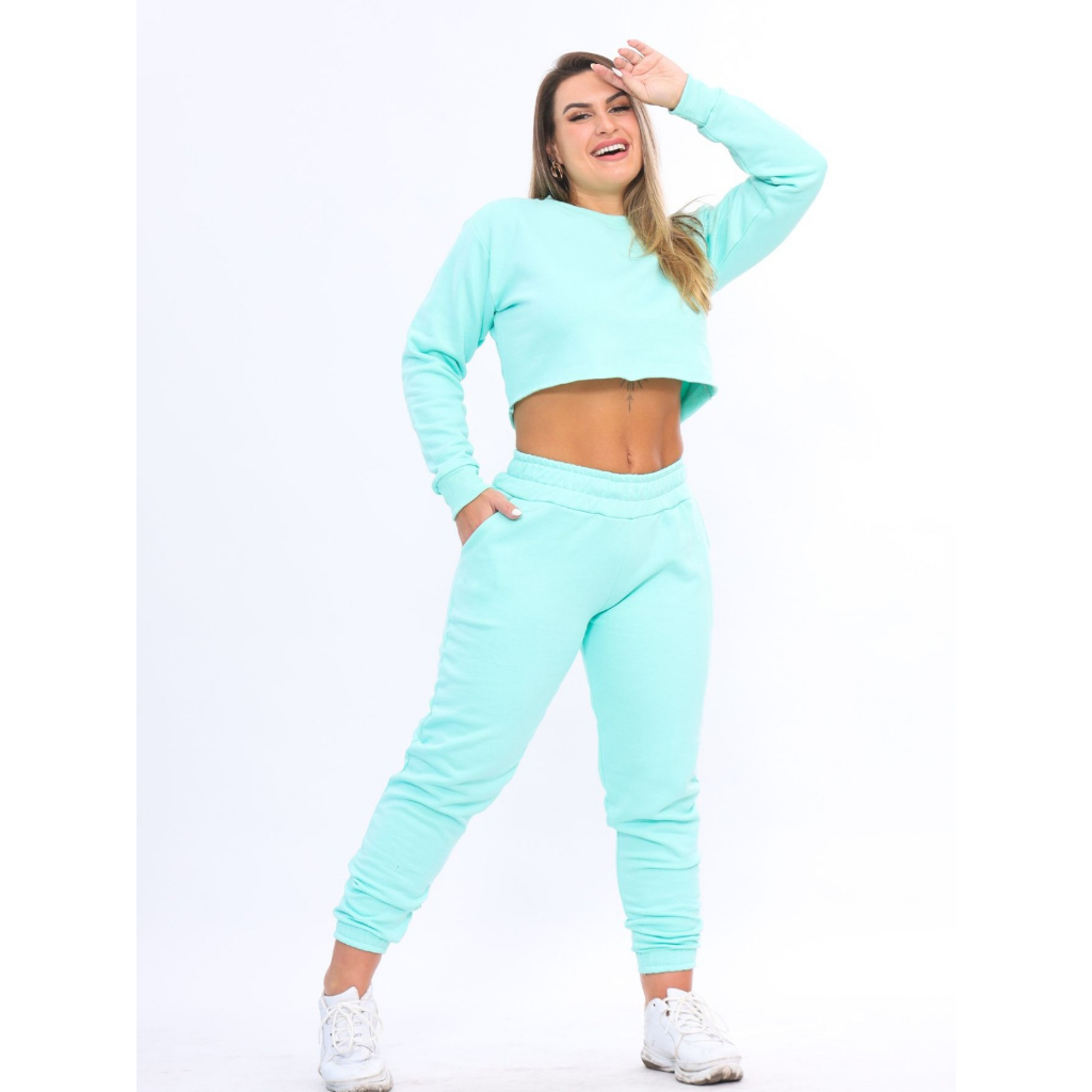 Conjunto de Moletom moda gringa | Shopee Brasil
