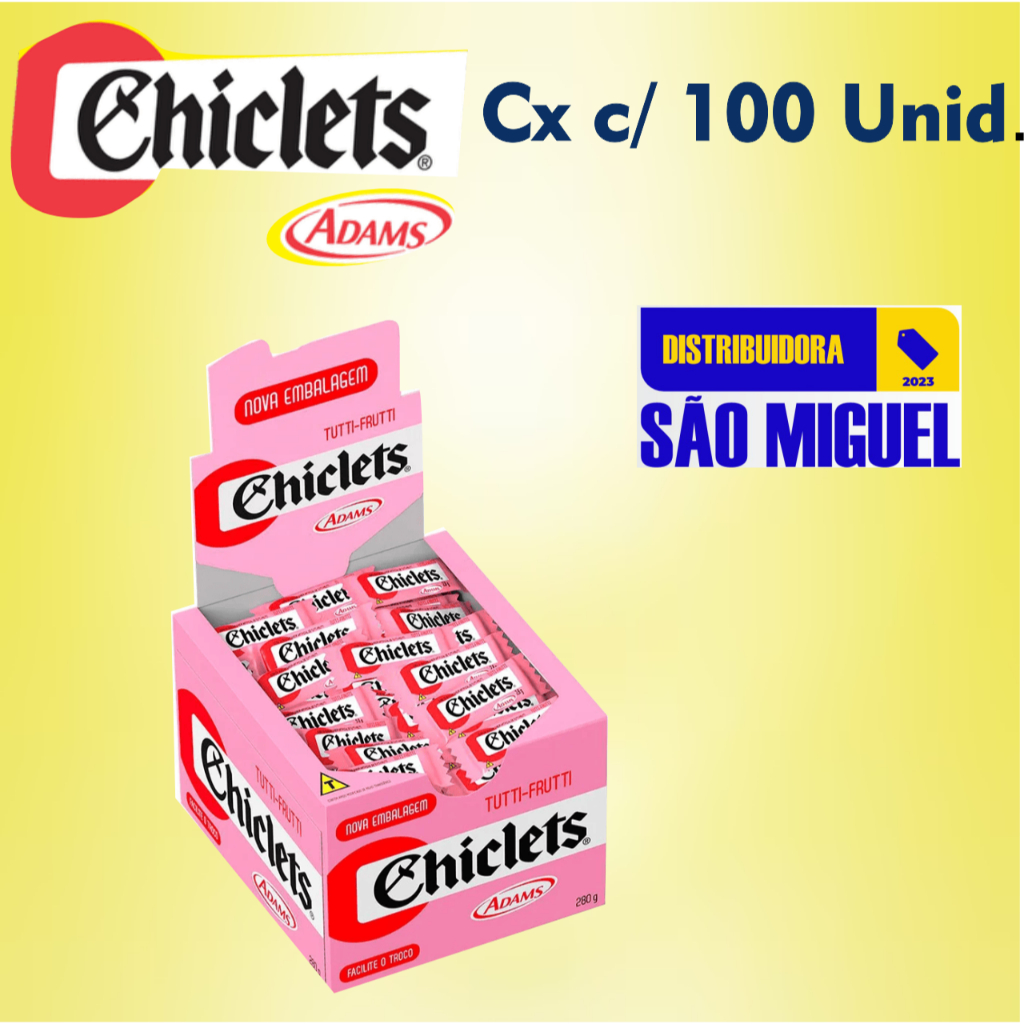 Chiclete Tutti - Frutti caixa 100 un Adams | Shopee Brasil