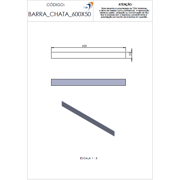 Barra chata 600x50 com 10 unidades | Shopee Brasil