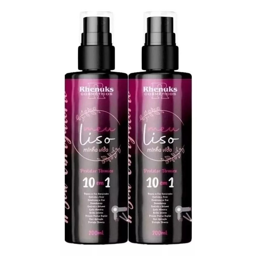 Kit Spray Protetor Térmico Capilar Meu Liso Minha Vida 10 Em 1 - 2u | Shopee Brasil