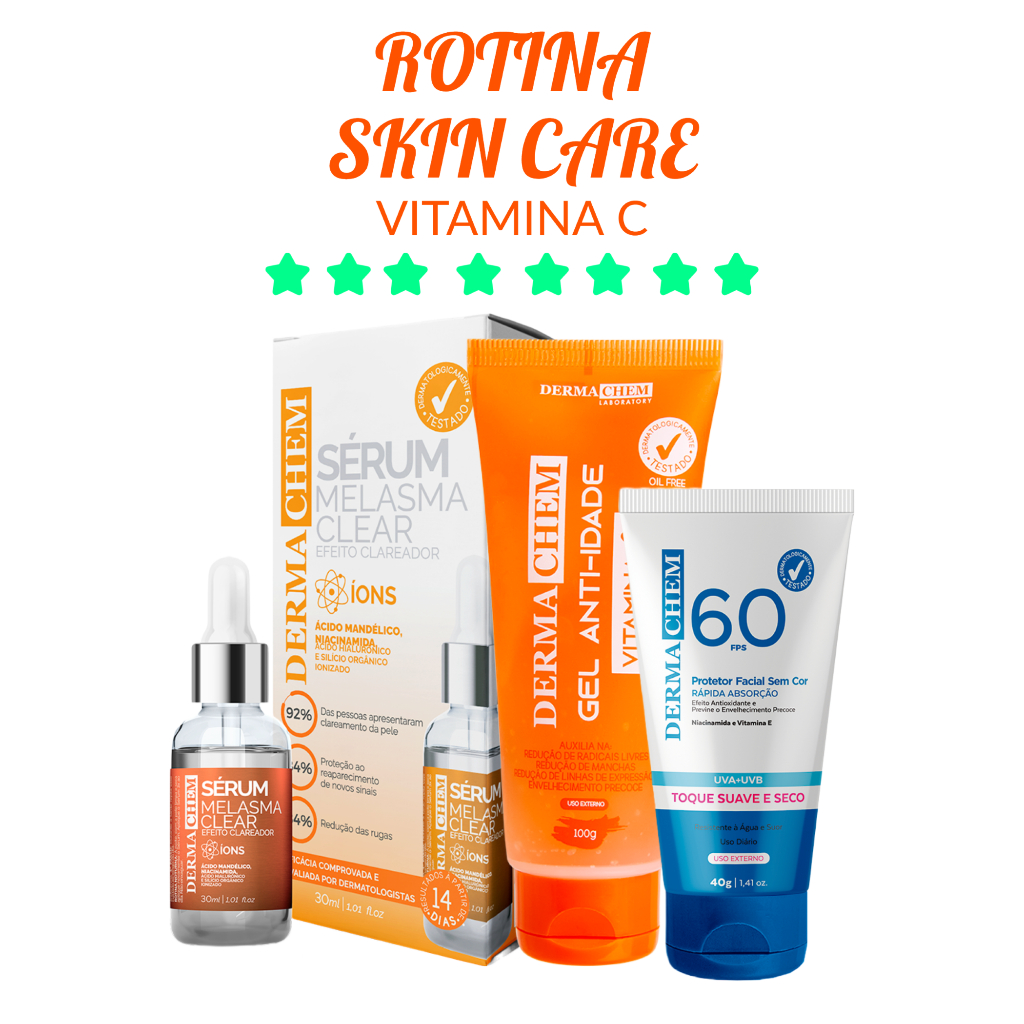 Kit Vitamina C Skin Care Anti-idade - Dermachem | Shopee Brasil