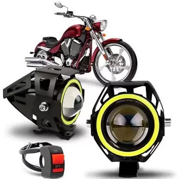 Farol Milha Moto Angel Eye U7 Led Auxiliar 20W w Neblina Forte Potente ...