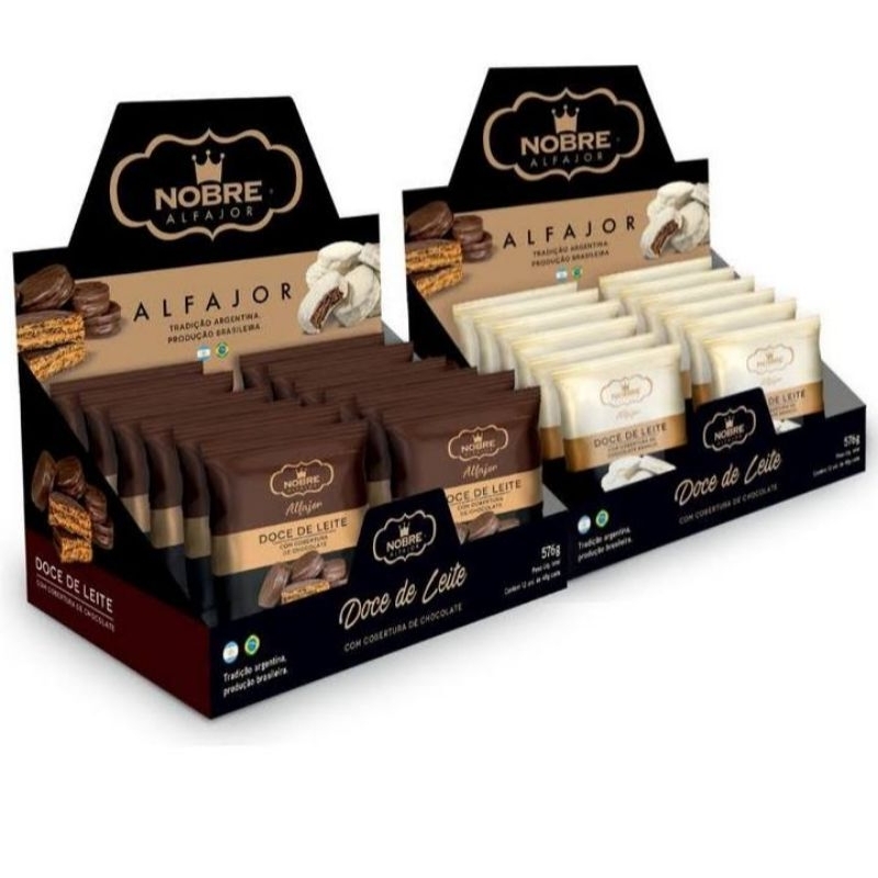 kit 2 Caixas Alfajor Doce De Leite Cobertura Chocolate & Chocolate ...