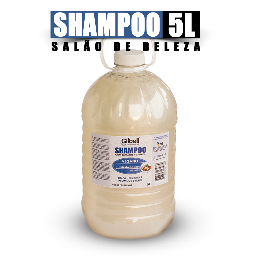 Shampoo 5 Litros Perolado Sem Sal Profissional Lavatório Galão 5L ...