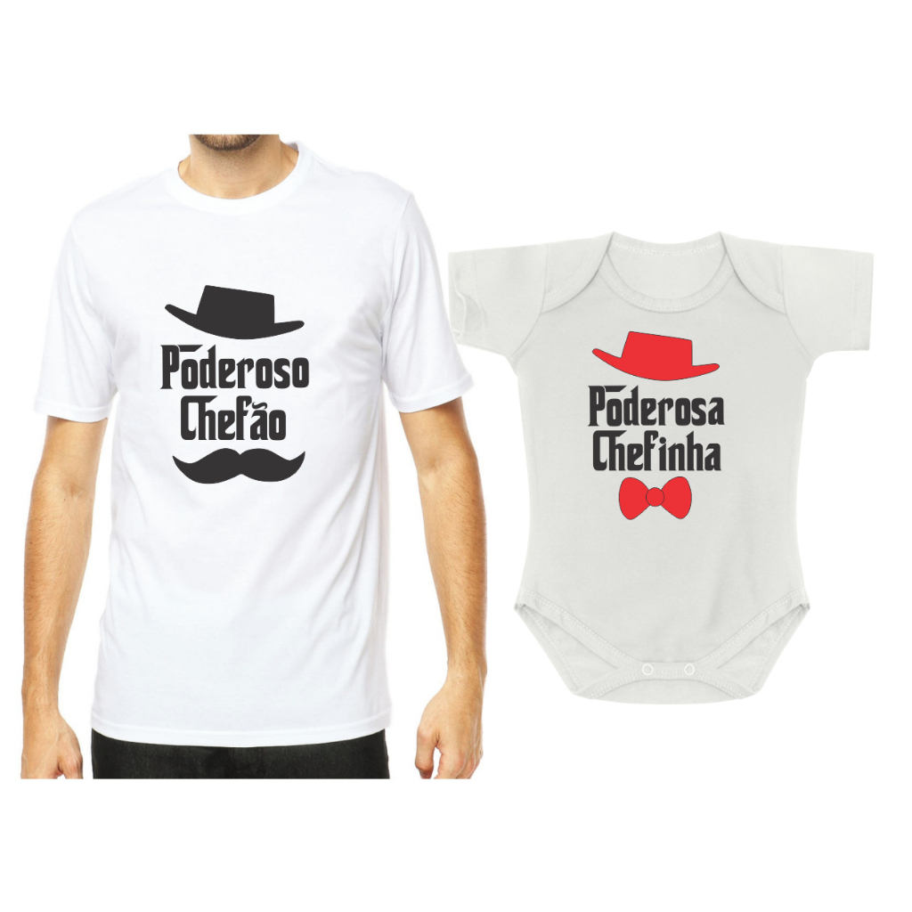 Kit tal pai tal filha poderoso chefão, poderosa chefinha | Shopee Brasil