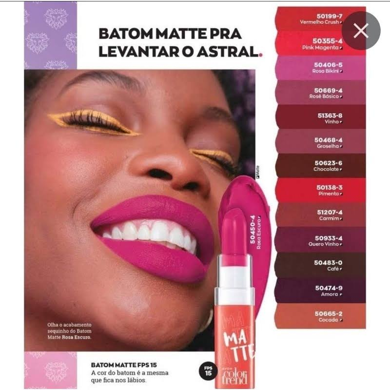 Batom Matte Avon Color Trend FPS15 3,6g | Shopee Brasil