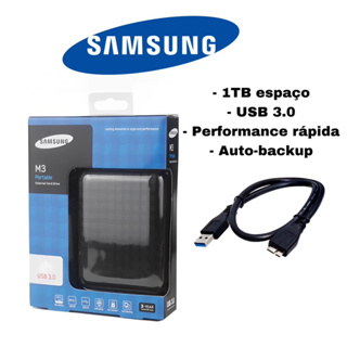 HD Externo Samsung 1TB USB 3.0 e Auto-backup | Shopee Brasil