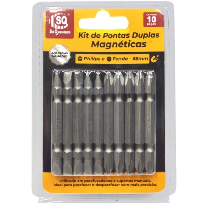 Jogo de Bits Ponteira Fenda/Philips para Parafusadeira - Kit com 10 ...