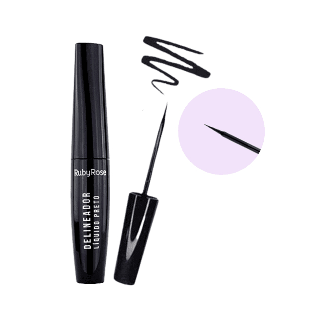Delineador Ruby Rose Líquido Preto Longa Duração Prova Dágua | Shopee ...