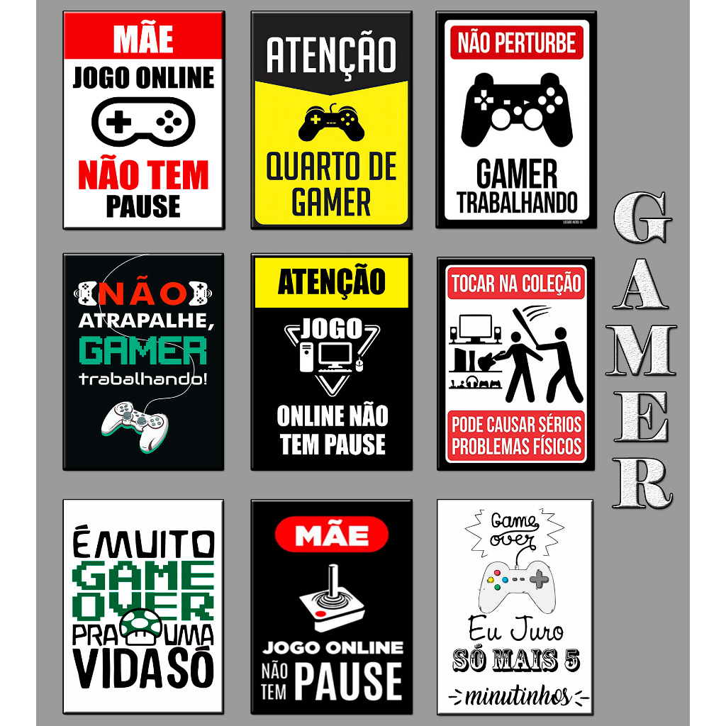Placa Decorativa Quadros Para Quarto Com Tema De Gamer E Varios Jogos ...