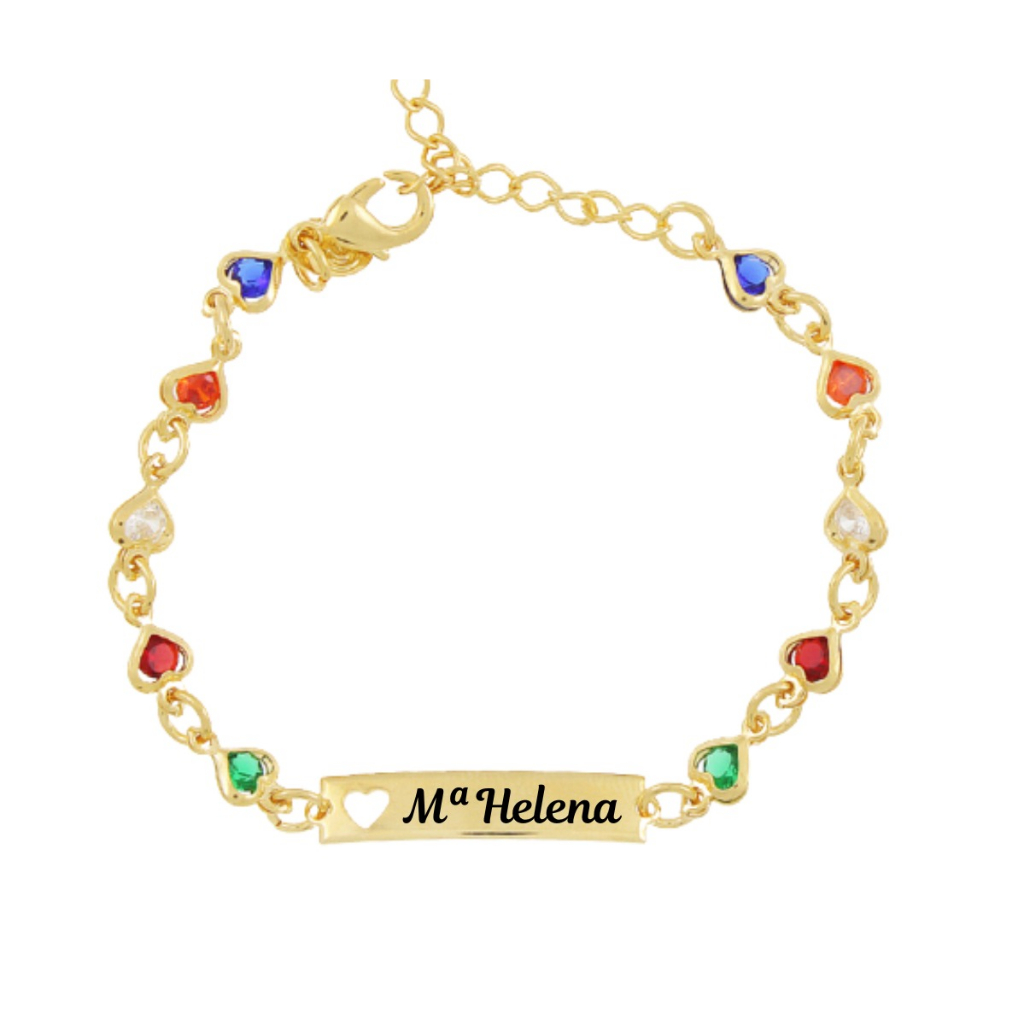 Pulseira pulseirinha bebe recem nascido infantil personalizada com nome ...