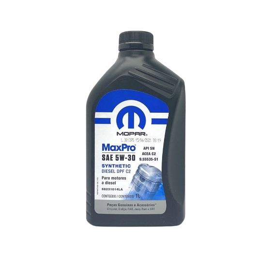OLEO DE MOTOR 5W-30 MOPAR MAXPRO DIESEL DPF C2 K68231014LA ORIGINAL ...