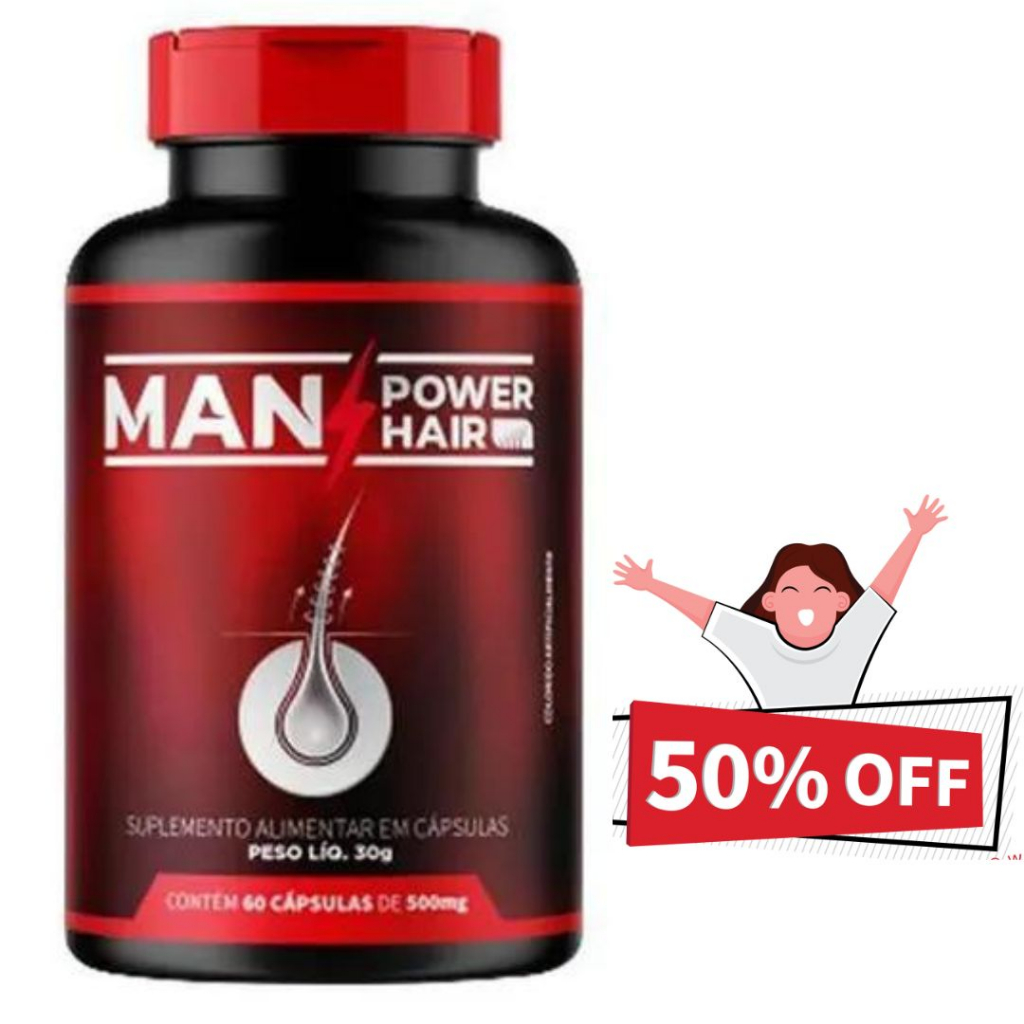 Manpower Hair Remédio De Tratamento De Calvície 60 Capsulas | Shopee Brasil