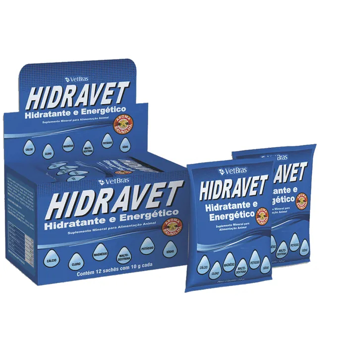 Hidravet Soro Hidratante Mineral 12 Sachê 10G Vetbras Caixa Fechada ...