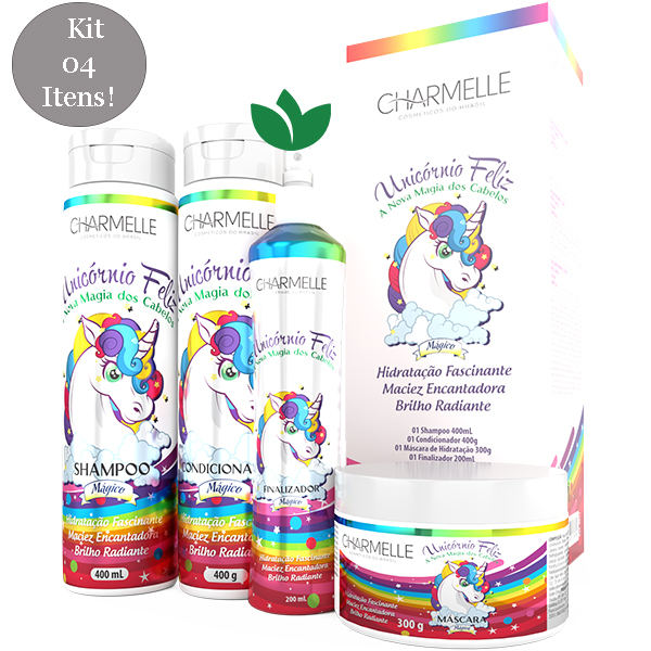 Kit Capilar Unicórnio Feliz 4 Itens Charmelle Cosméticos | Shopee Brasil