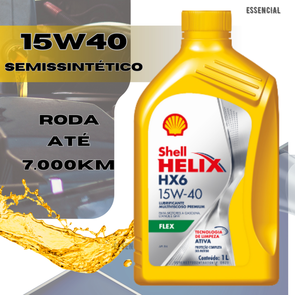 Oleo De Motor Lubrificante 15W40 Shell HX6 Semissintético API SN 1L ...