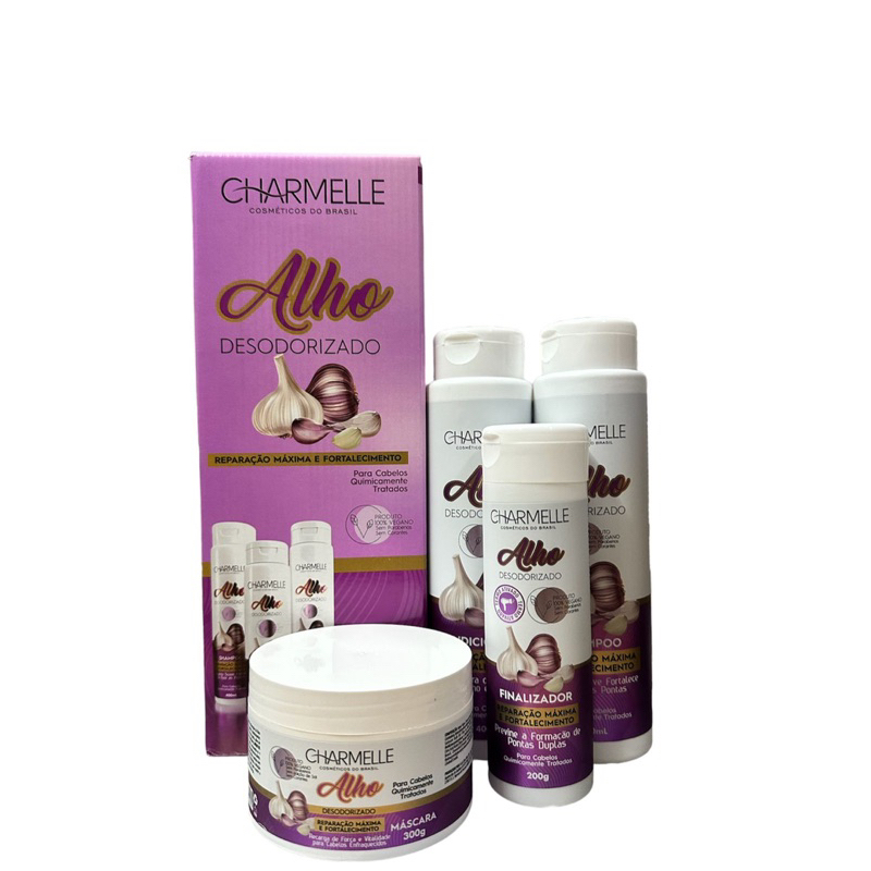 Kit Capilar Com 4 Itens Força e Reconstrução - Charmelle | Shopee Brasil