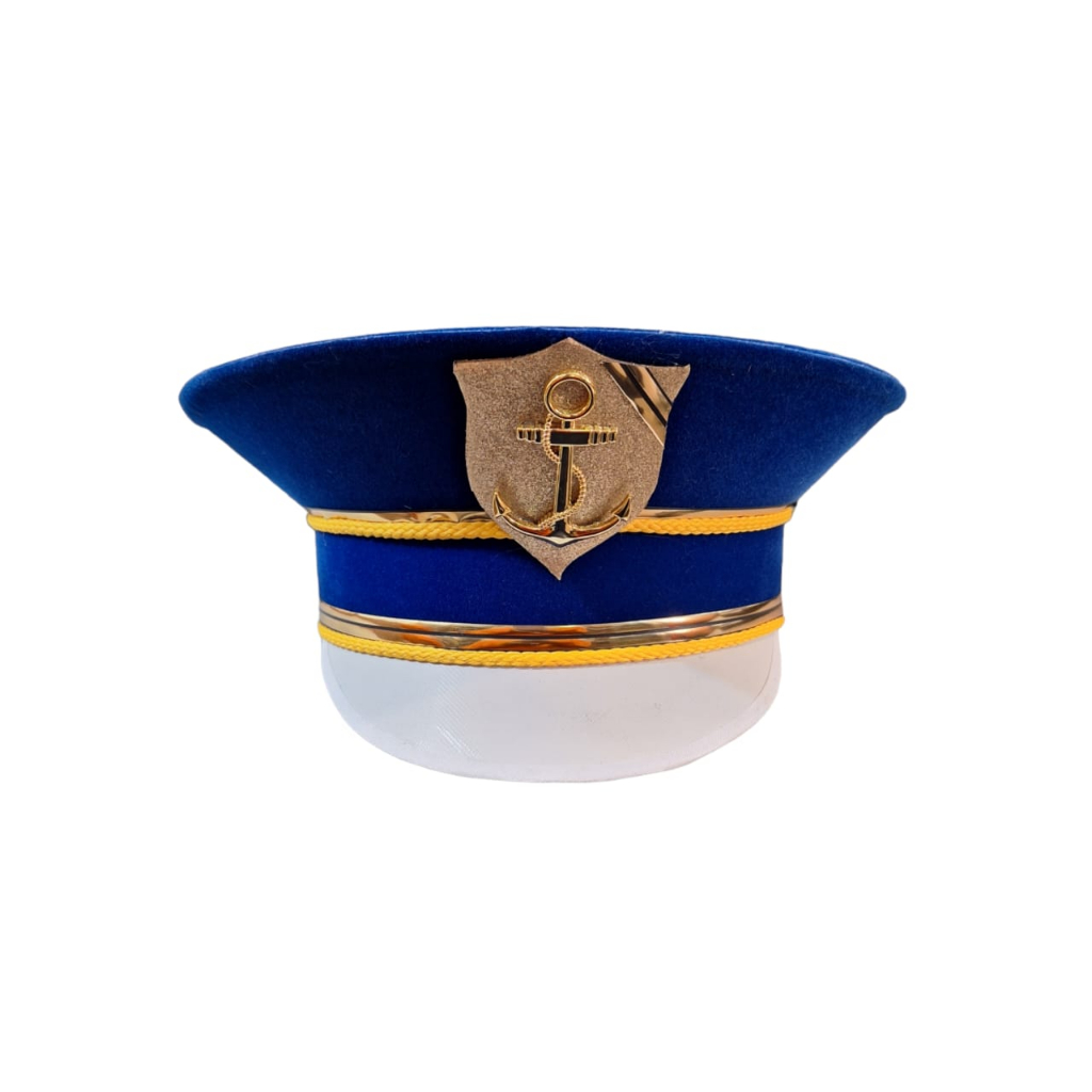 Quepe Capitão Marinheiro Azul Luxo | Shopee Brasil