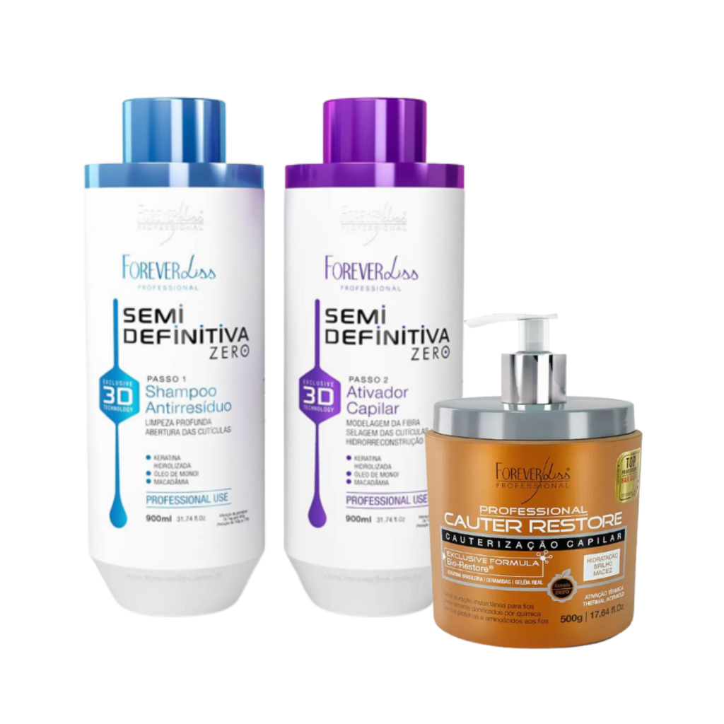 Semi Definitiva 3d Sem Formol Forever Liss 2 X 1l Cauterização