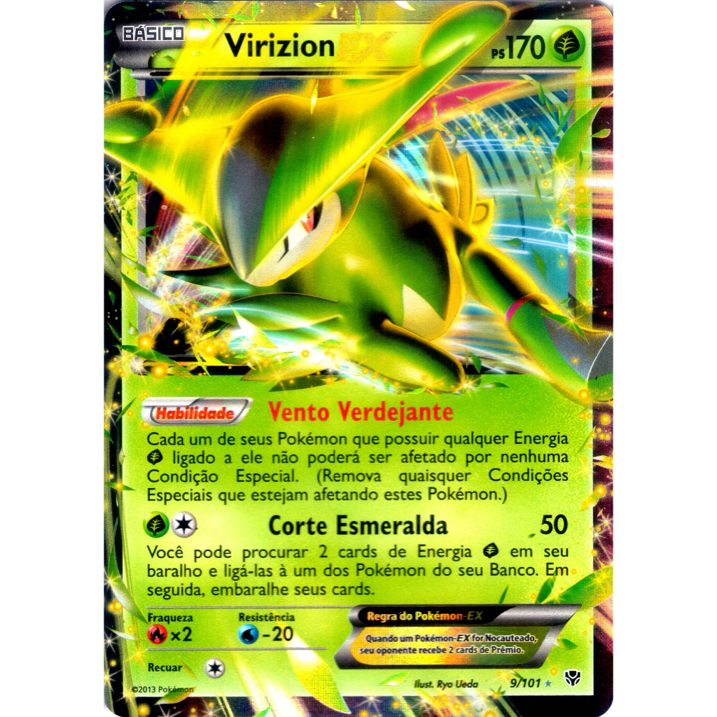 Carta Pokemon Virizion EX Português Card Original Copag | Shopee Brasil