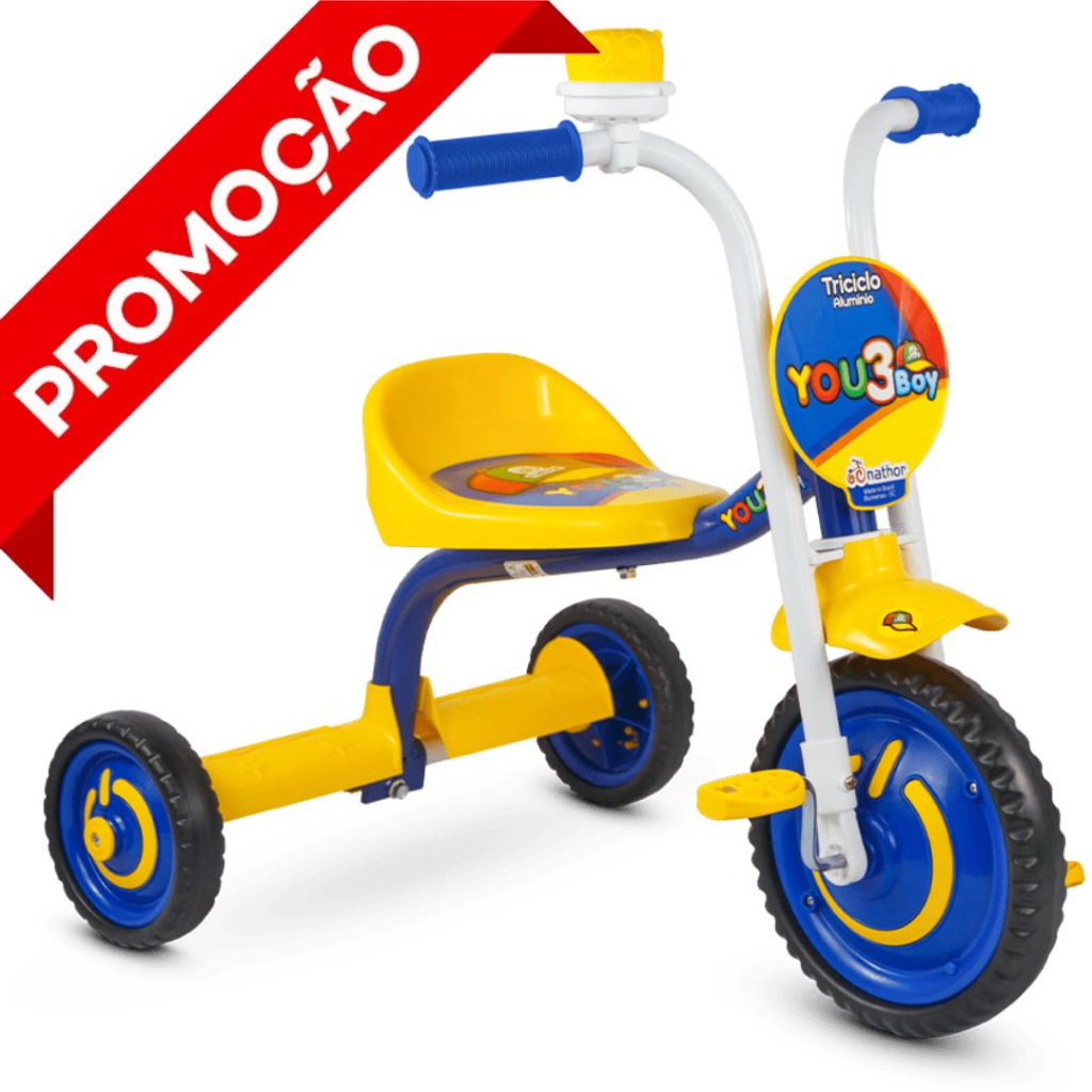Triciclo de 3 Rodas Infantil Menino Nathor | Shopee Brasil