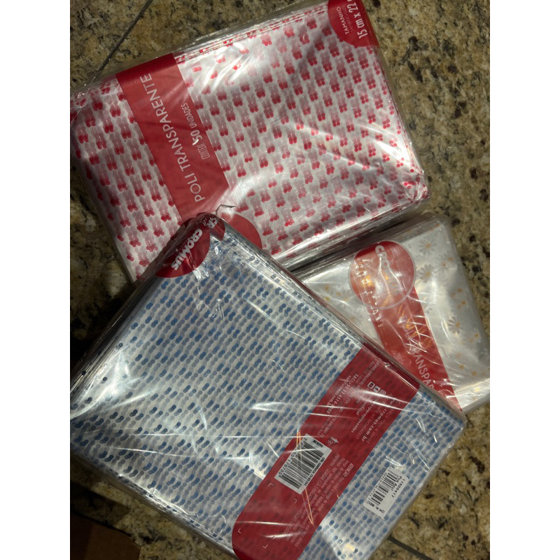 50 UND Saco Poli Transparente 15x22 Decorado - CROMUS | Shopee Brasil