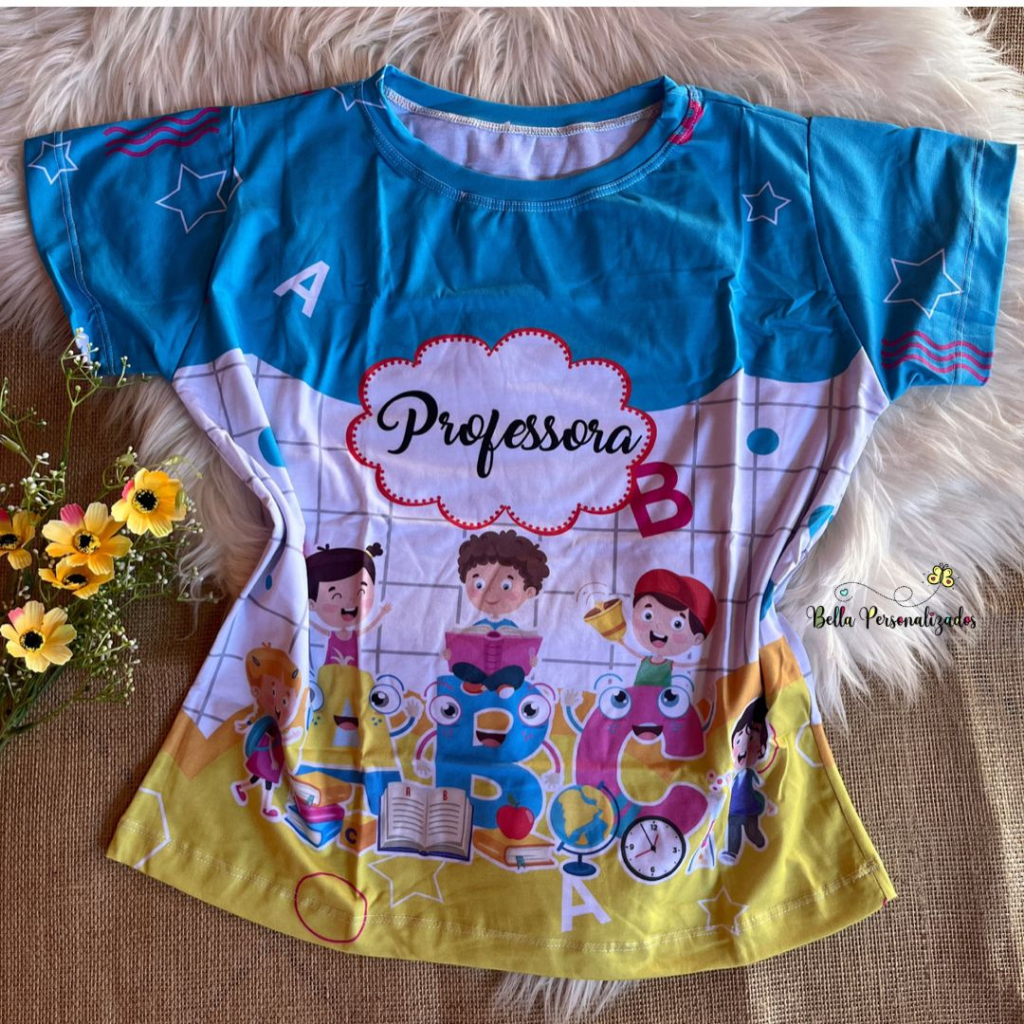 Baby look de Professora uniforme escolar de Educação Infantil PRONTA ...