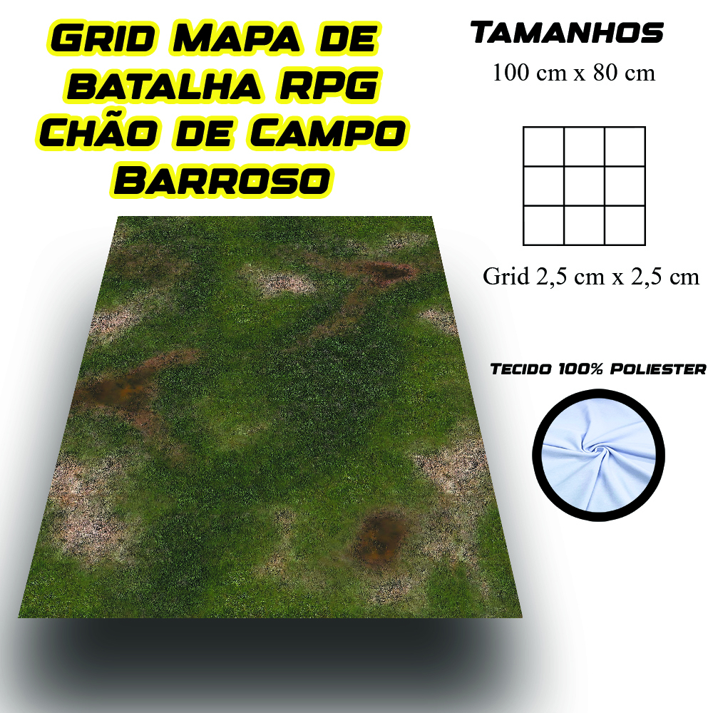 Grid em tecido RPG Castelo Gigante 1 metro x 80cm (dungeons and dragons) Playmat battlemap ...