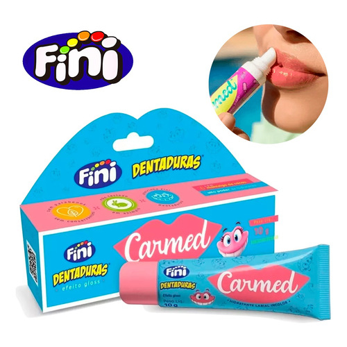 Novo Carmed Fini Dentadura Hidratante Protetor Labial Efeito Gloss 10g | Shopee Brasil