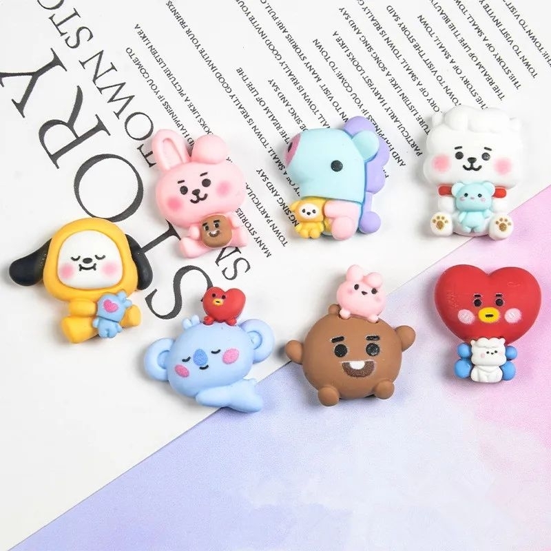 Kit com 7 Scrapbook BT21 BTS KPOP Tata Chimmy RJ Koya Cooky Mang e ...
