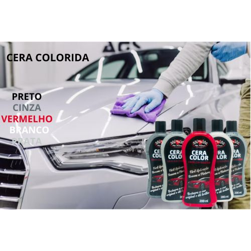 Cera Colorida Automotiva Premium Liquida Carro 200ml Mil Milhas com ...