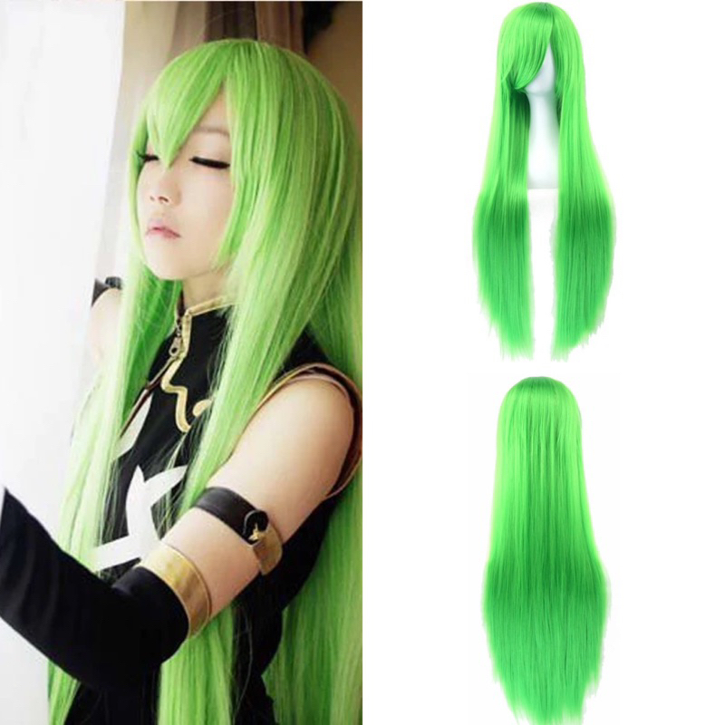 Peruca Verde Clara 100cm - Peruca Verde Cosplay CC | Shopee Brasil