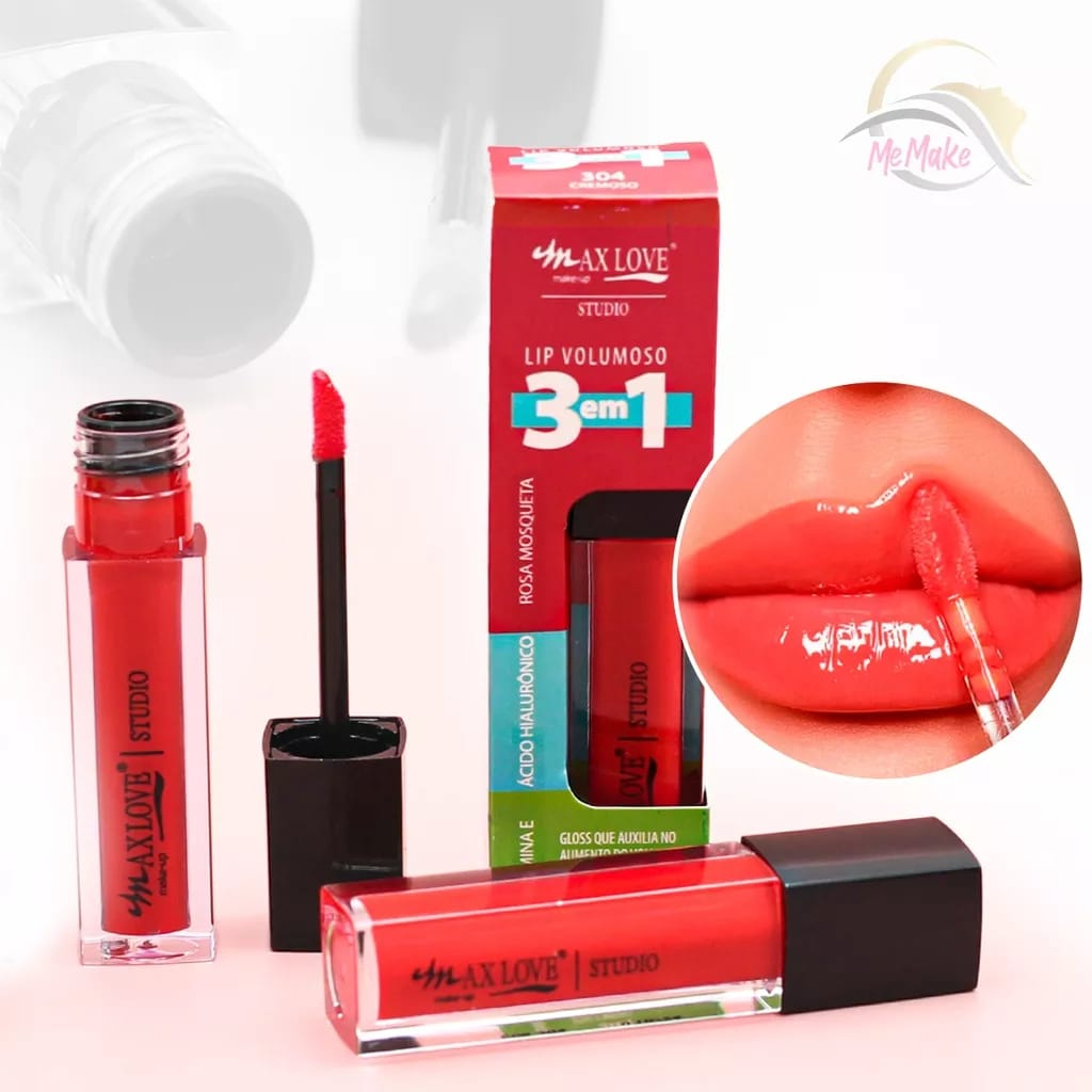 Gloss Lip Volumoso 3 em 1 Max Love | Shopee Brasil