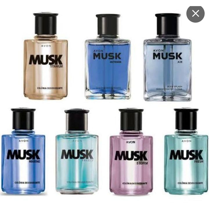 Colônias Musk Marine/Fresh/Freezer/Air/Intense 90ml - Avon | Shopee Brasil