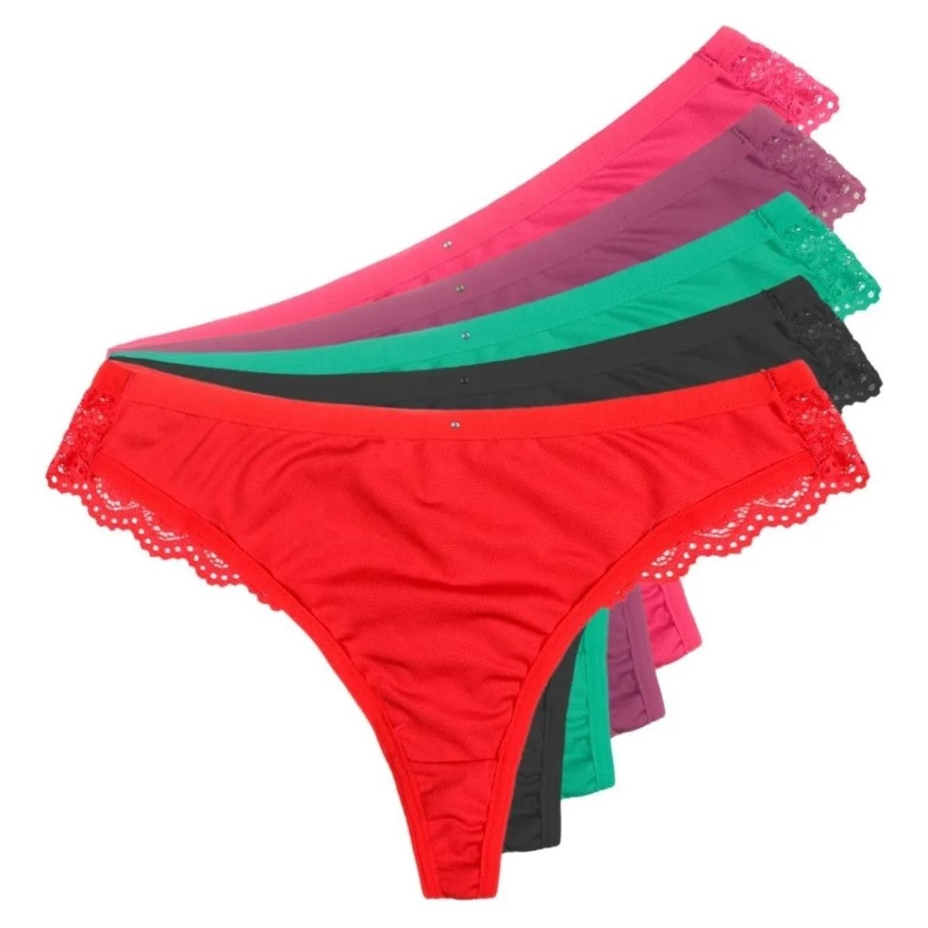 Kit 5 Calcinhas Conforto Renda Sexy Sensual Conforto Revenda Atacado ...