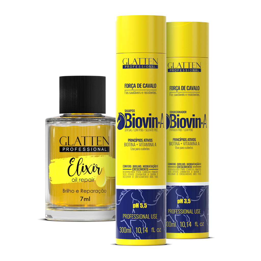 Promoção | Shampoo + Condicionador Biovin-A + Óleo Elixir Glatten ...
