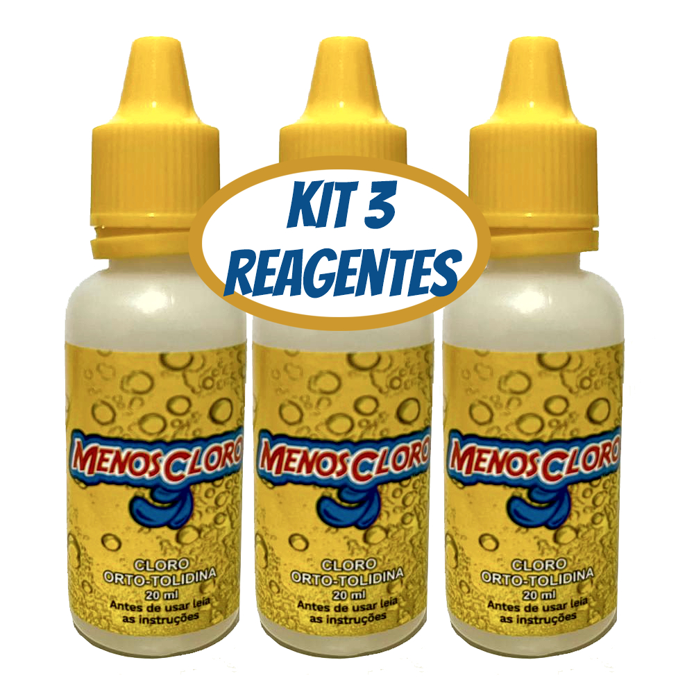 Reagente Cloro kit 3 Refil marca Menos Cloro | Shopee Brasil