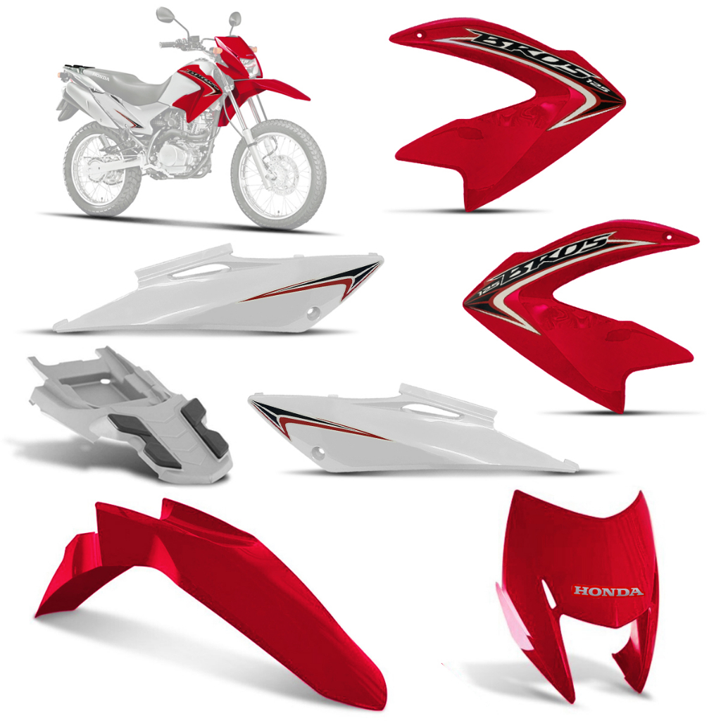 Kit Carenagem Bros 125 Vermelha 2014 Kit Adesivo | Shopee Brasil