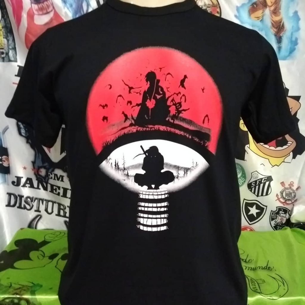 Camiseta Itachi Uchiha Camisa Naruto Anime ninja geek 100% Algodão ...