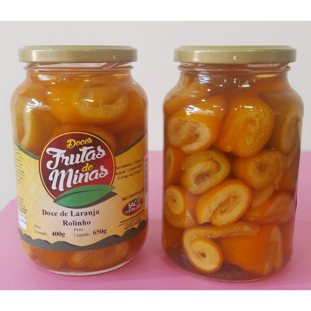 DOCE DE LARANJA ROLINHOS - 680G - FRUTAS DE MINAS | Shopee Brasil
