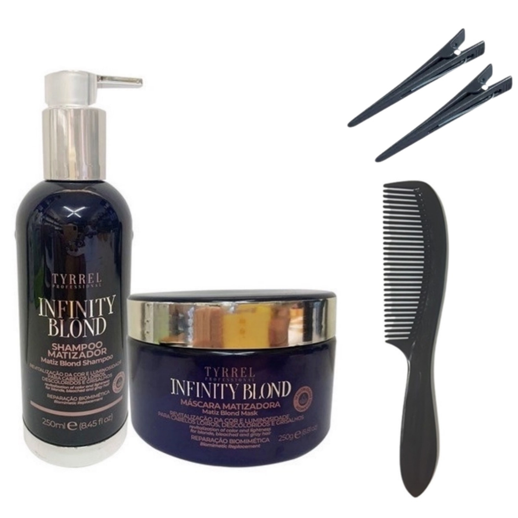 Kit Shampoo Matizador E Mascara Infinity Blond Tyrrel 250ml | Shopee Brasil