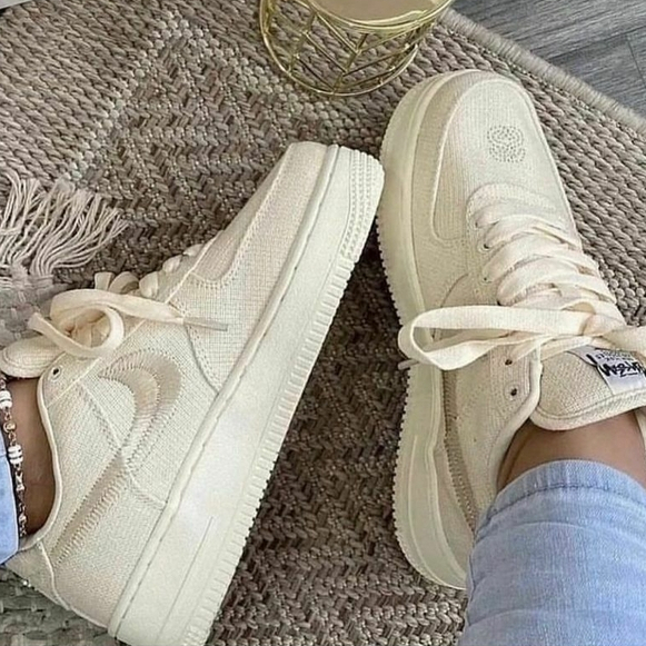 Tenis Nike Alok Air Force 1 Palha, Sola Borracha Plana Treino, Palha ...